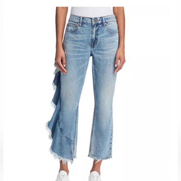 pistola | Jeans | 5 Pistola 28 Lennon Side Ruffle Leg Cropped Light ...